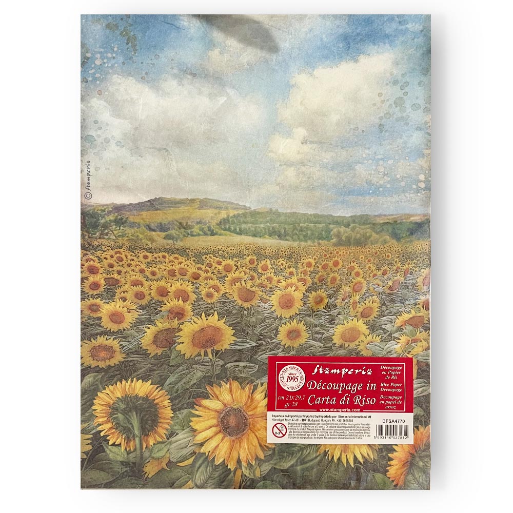 Rice paper - Sunflower Art landscape – Tienda & Taller Jhovi´scrap