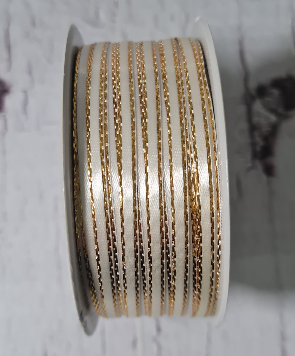 Cinta doble raso lurex Oro – Tienda & Taller Jhovi´scrap